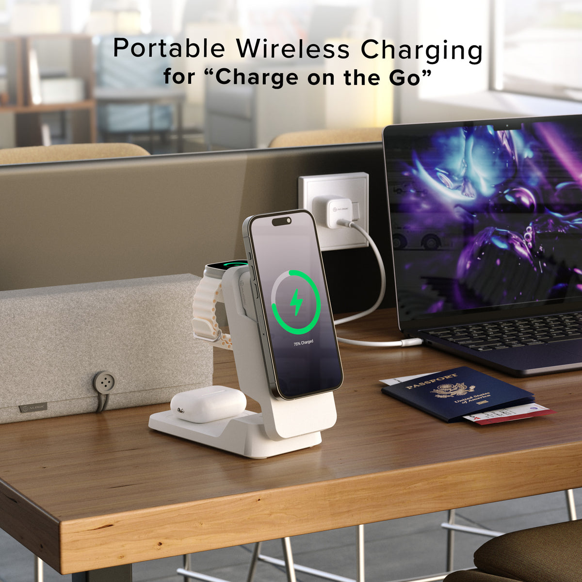 Matrix Ultimate 3-in-1 Wireless Charger with 5,000mAh MagSafe Power Ba